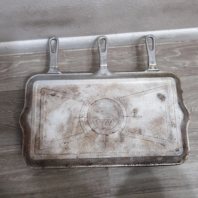 ALUMA ALUWA CAST Aluminum SUPER COOKER Skillet Grill MEAT Fryer Peoria ...