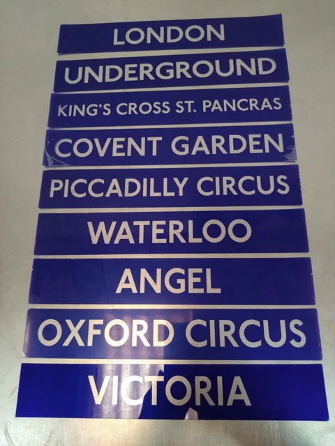 NINE PLASTIC TUBE Station Destination Signs Man Cave Garage Workshop £ ...