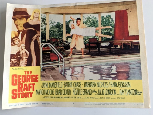 THE GEORGE RAFT STORY Jayne Mansfield Original 1961 USA Lobby Card ...