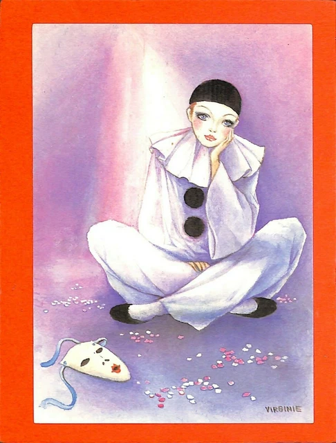 CPM & UN Pierrot A La Lune " Dessin De Virginie EUR 5,90 - PicClick FR