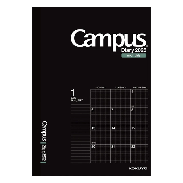 KOKUYO NOTEBOOK 2025 Campus Diary Monthly Block Graph Ruled A5 Black Ni-CMSD-A5- £37.37 ...