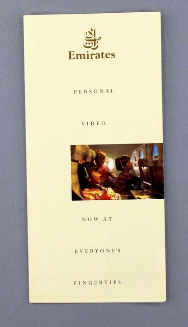 EMIRATES PERSONAL VIDEO Airline Brochure 1990’S Cabin Crew Pictures £24 ...