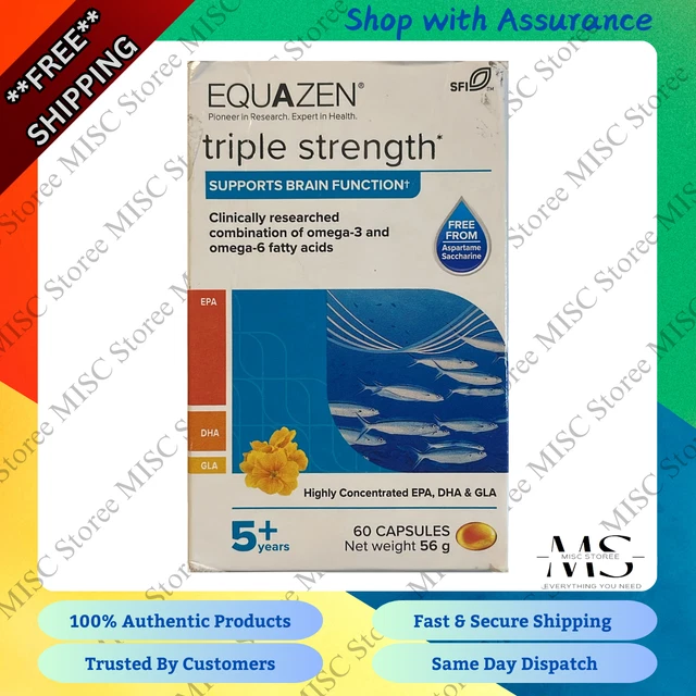 EQUAZEN TRIPLE STRENGTH Omega-3 & Omega-6 Fatty Acids – 60 Capsules ...