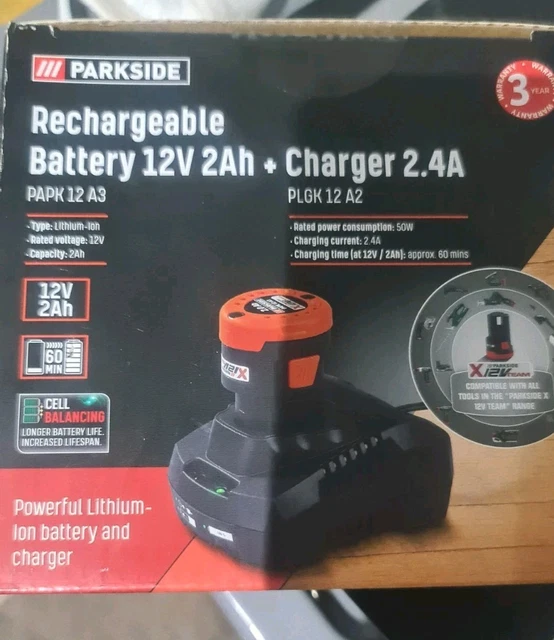 PARKSIDE 12V 2AH Battery And Charger For X 12V Team Series Cordless ...