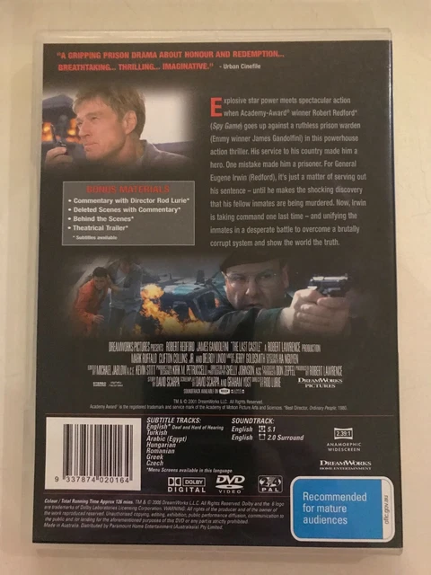 THE LAST CASTLE DVD Robert Redford James Gandolfini Mark Ruffalo Delroy ...