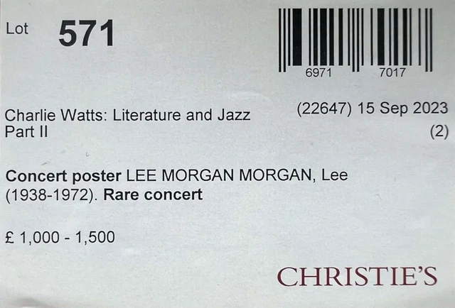 LEE MORGAN 1972 Mémorial Concert Affiche Art Blakey - Ex-Charlie Watts EUR 1.023,95 - PicClick FR