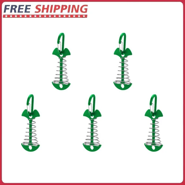 CAMPING FISHBONE GROUND Nail Portable Spring Hook Wind Rope Buckle ...