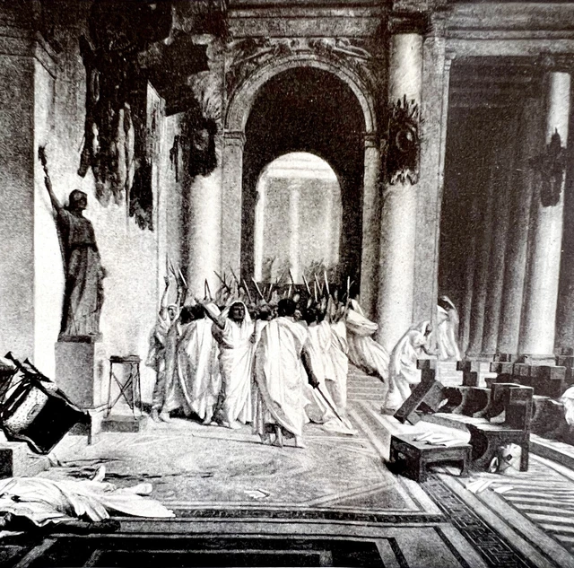 THE DEATH OF Julia Caesar Murder 1913 Roman Plate Print 2 Page History ...