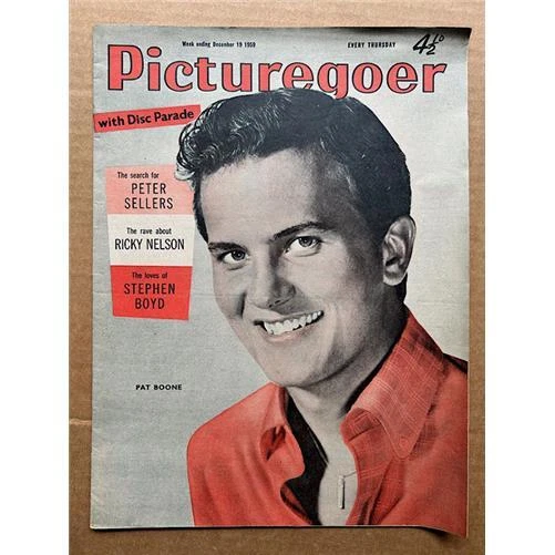 PAT BOONE PICTUREGOER MAGAZINE DECEMBER 19 1959 - PAT BOONE cover ...