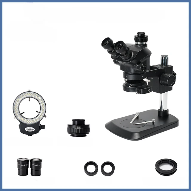 7-50X CONTINUOUS ZOOM Three Eye Microscope Maintenance Industrial ...