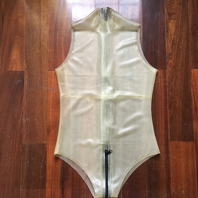 LATEX RUBBER GUMMI Catsuit Bodysuit transparent Swimsuit Suit Halloween ...