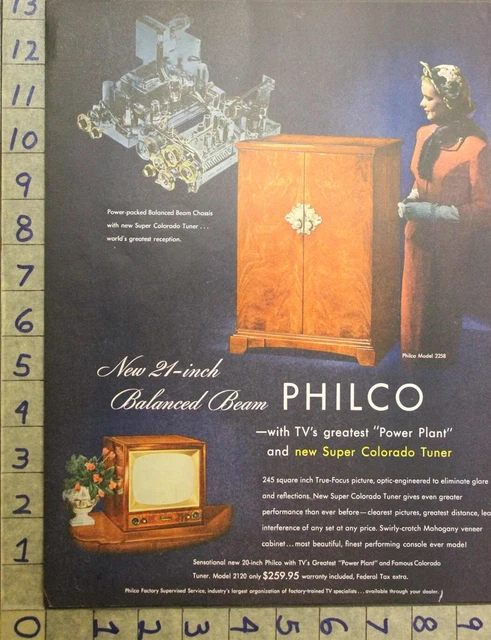 1952 PHILCO TELEVISION Colorado Tuner Cabinet Mahogany Tv Philadelphia ...