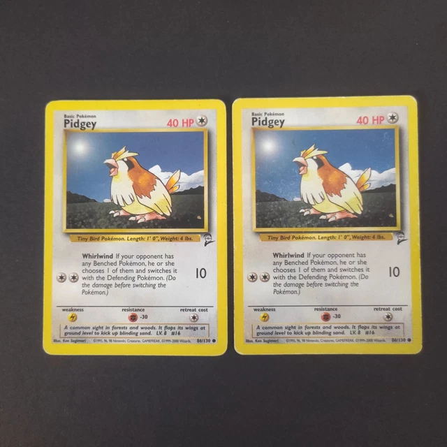 POKEMON CARDS WOTC: Pidgey 86/130 x2 - Base Set 2 EUR 2,33 - PicClick IT