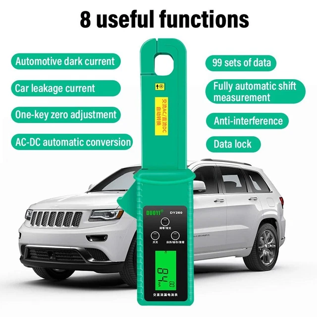 CAR AC DC Leakage Current Clamp Meter Low Current Tester Anti ...