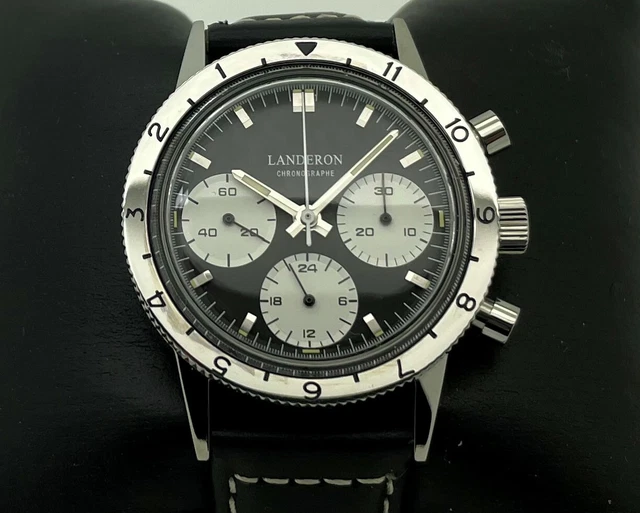 LANDERON CHRONOGRAPHE TYPE 20 Panda Tri-Compax A Remontage Manuel EUR ...