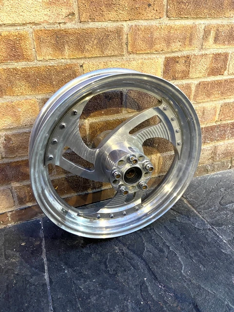 HARLEY DAVIDSON REAR/FRONT Billet Aluminium Chopper Bobber Custom Wheel ...