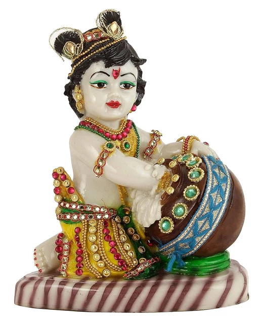 HINDU GOD LORD Krishna Idol Resin Sculpture Home Decor Temple Height 7 ...