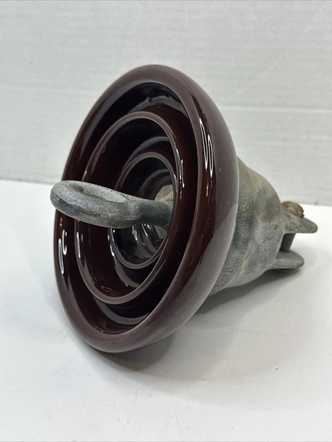VINTAGE ELECTRICAL HIGH Voltage Insulator W/Glass 10,000 LB, 5,000 Test ...