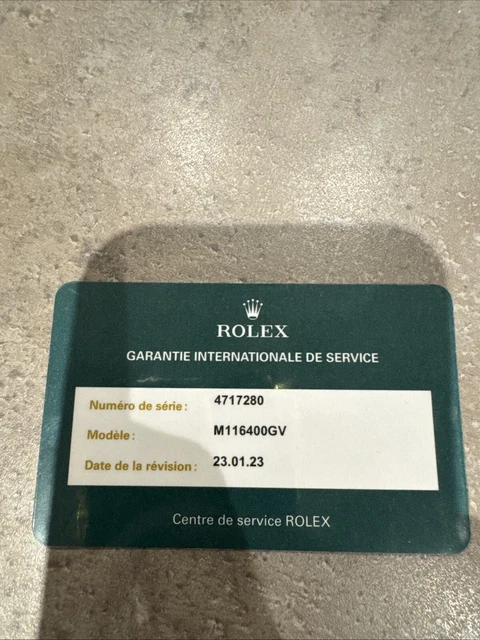 ROLEX SERVICE CARD Milgauss EUR 10,00 - PicClick FR