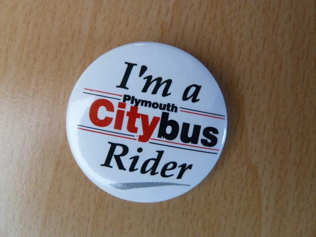 PLYMOUTH CITY BUS, I'm A Citybus Rider, Pin Badge £1.19 - PicClick UK