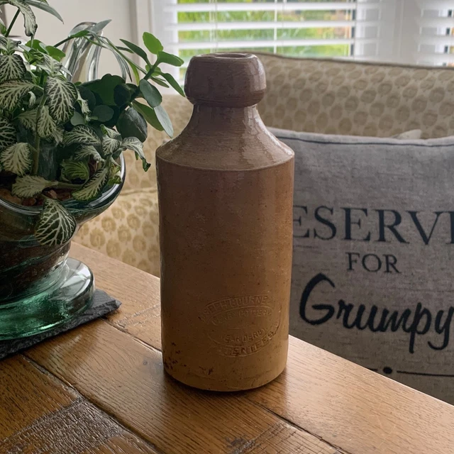 JOSEPH BOURNE & Son Denby Glazed Ginger Beer Bottle Victorian Vintage £ ...