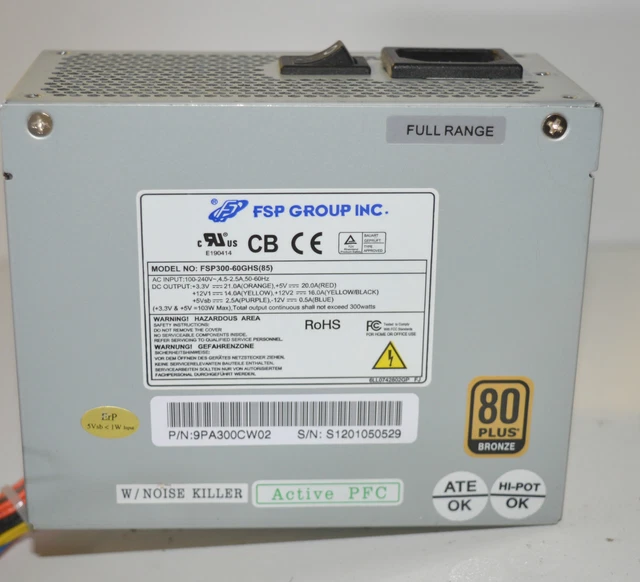 FSP FSP300-60GHS (85) ALIMENTATORE 300W MINI ITX PSU 80 PLUS Garanzia ...