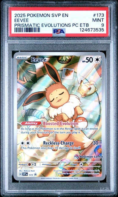 2025 POKEMON SVP173 Eevee Pokémon Center Stamp ETB Prismatic Evolutions ...
