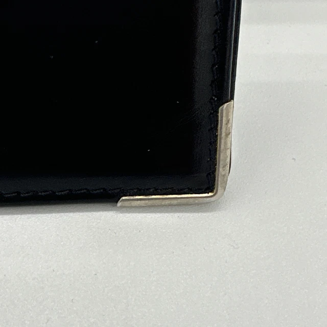 FIDENTIA LLOYDS ID wallet black leather gold crest metal corners £15.93 ...