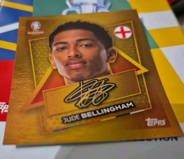 TOPPS UEFA EURO 2024 Jude Bellingham Gold Parralel Signature Sticker No ...