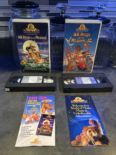 LOT OF 2. All Dogs Go to Heaven 1 &2.VHS, 2000, Clam Shell Family ...