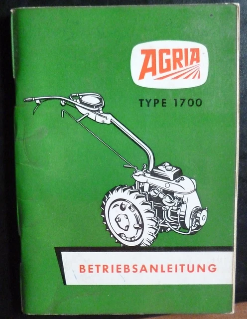 AGRIA EINACHSER 1700 Betriebsanleitung EUR 49,90 - PicClick DE