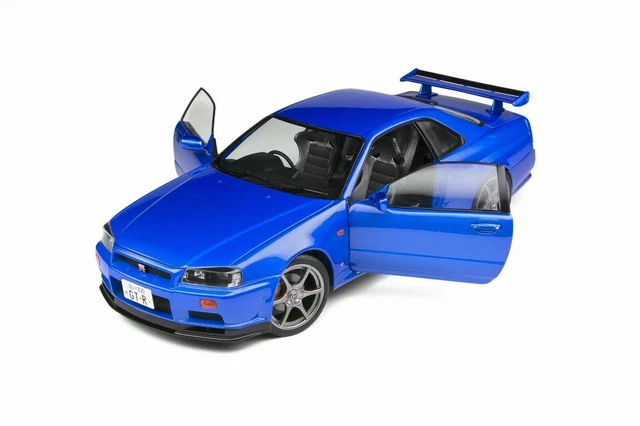 NISSAN SKYLINE GT-R R34 Bayside Blue 1999 Solido S1804301 1/18 Rhd Gtr ...