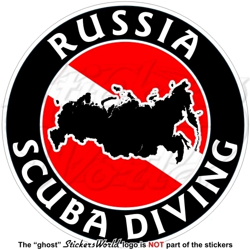 RUSSIA SCUBA DIVING Flag-Russian Map Shape Circular Sticker, Decal ...