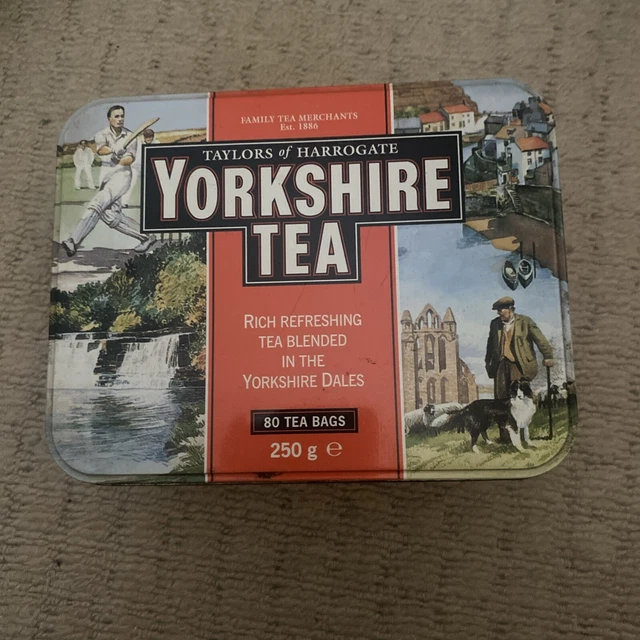 VINTAGE YORKSHIRE TEA Tin Taylors of Harrogate Used 7.5x6 £25.00 ...