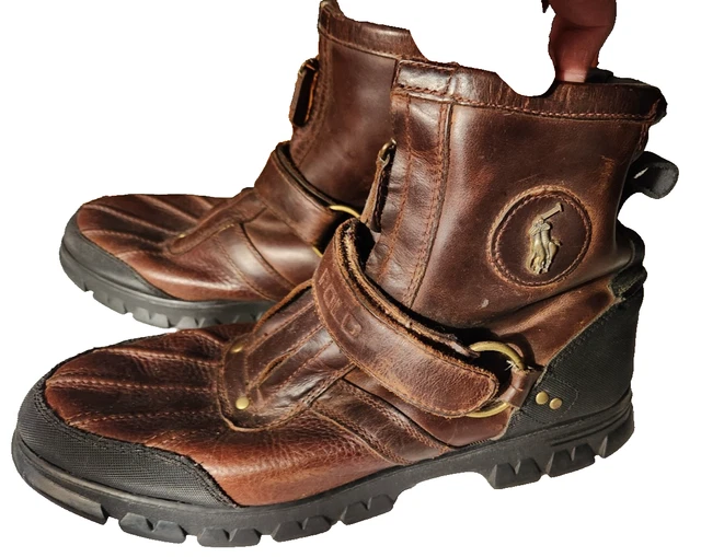 POLO RALPH LAUREN Conquest Hi III Leather Boots size 10D Men’s Zip Red ...