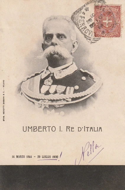 CARTOLINA LISTATA A lutto nell'immediato dell'assassinio di Re Umberto ...