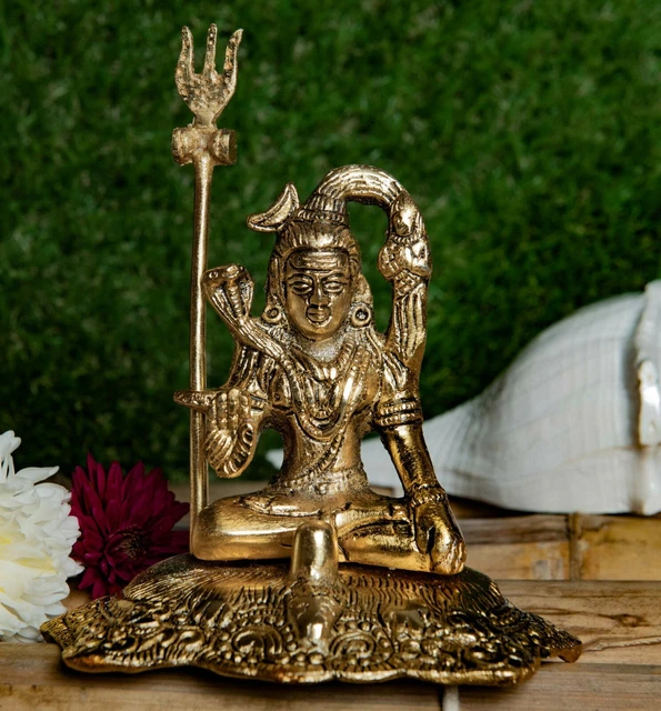 SEIGNEUR EN LAITON Shiva Parvati Ganesha Murti Shiv famille statue ...