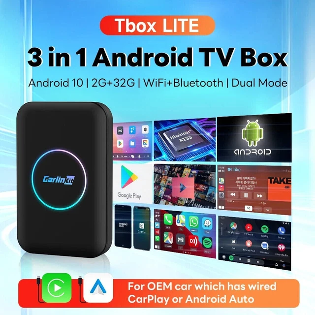 2025 CARLINKIT TBOX Lite Smart TV AI Box Wireless CarPlay Android Auto Adapter EUR 59,49 ...