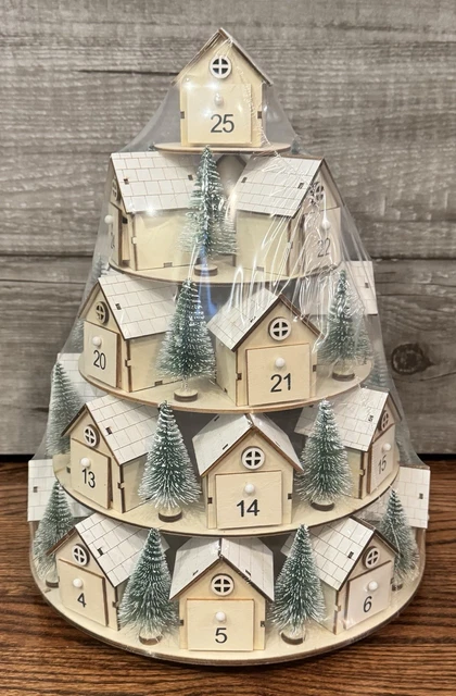 HOBBY LOBBY 5 Tied Wood ADVENT CALENDAR 2025 Christmas Tree Light Up ...