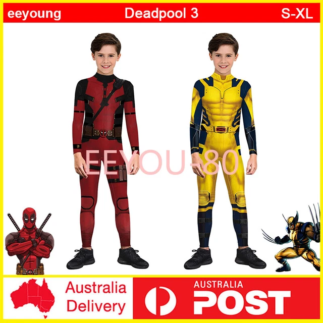KIDS DEADPOOL3 WOLVERINE Cosplay Costume Boys Superhero Jumpsuit ...