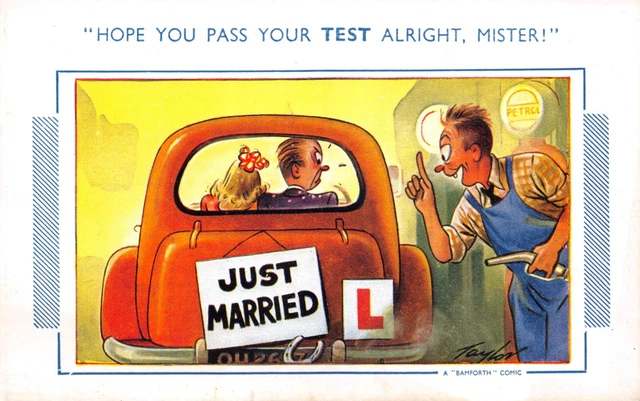 BAMFORTH COMIC POSTCARD No 1085 Learner Driver Taylor Good Plus Very ...