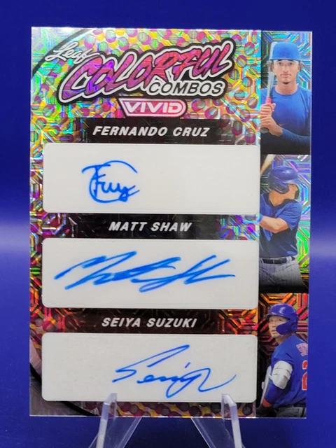 FERNANDO CRUZ / MATT SHAW / SEIYA SUZUKI - 2023 Leaf Vivid Triple Auto ...