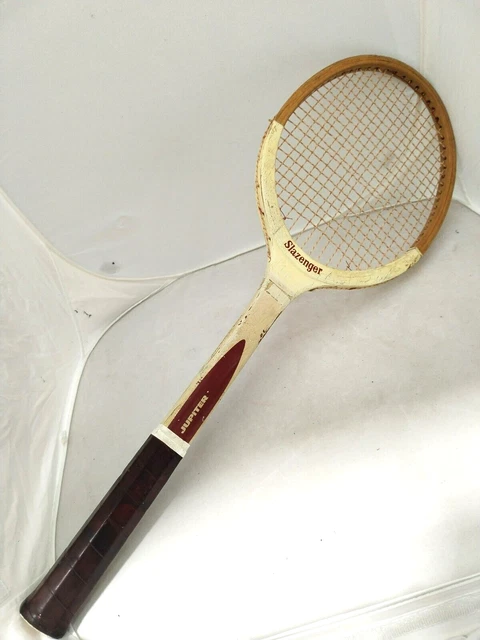 SLAZENGER JUPITER VINTAGE Wooden Tennis Racket Plus Used Dunlop Press £ ...