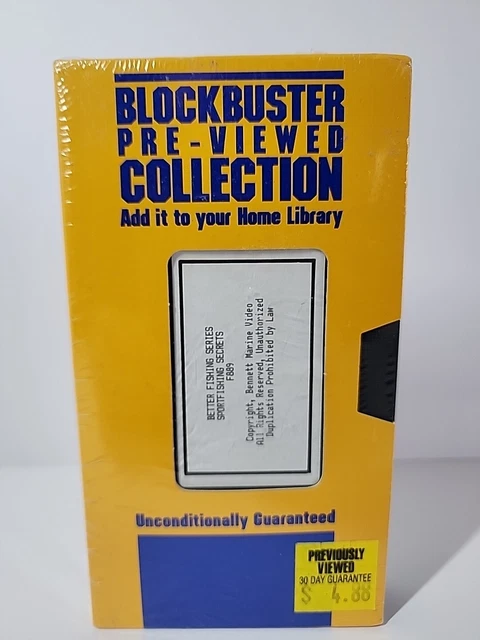 VTG BLOCKBUSTER PRE-VIEWED Collection VHS Case Sealed Better Fishing ...