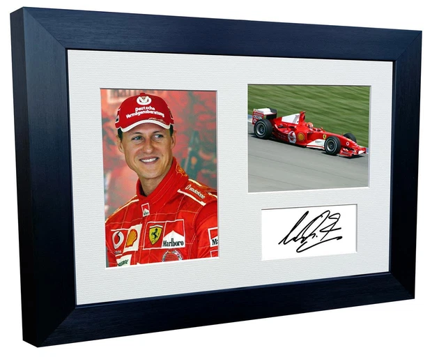 SIGNED MICHAEL SCHUMACHER Formula Ferrari Autograph Photo Picture Frame ...