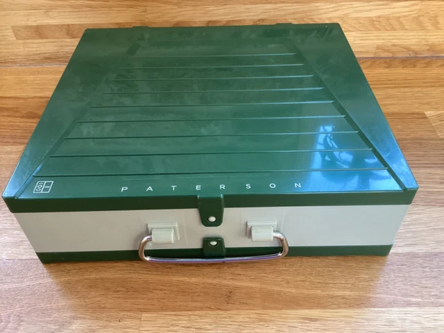 VINTAGE 1960S PATERSON Slides Storage Box 200 Double Sided Green £9.50 ...
