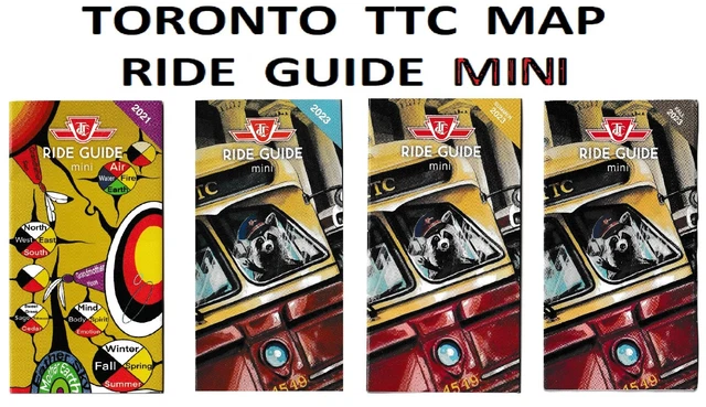 TTC 🚌🚇 RIDE Guide Mini Map 2021 2023 Toronto Canada Subway Bus ...