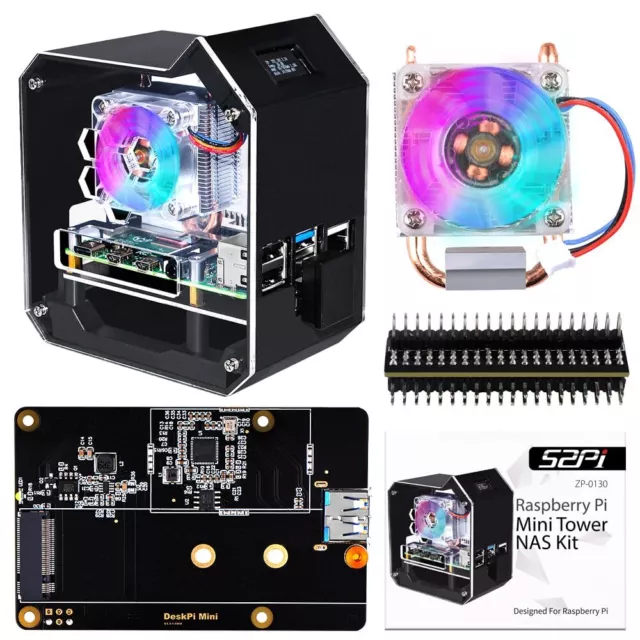 GEEEKPI MINI TOWER NAS Kit Raspberry Pi Mini Tower NAS Kit con raspa ... GEEEKPI MINI TOWER NAS Kit Raspberry Pi Mini Tower NAS Kit con raspa ...