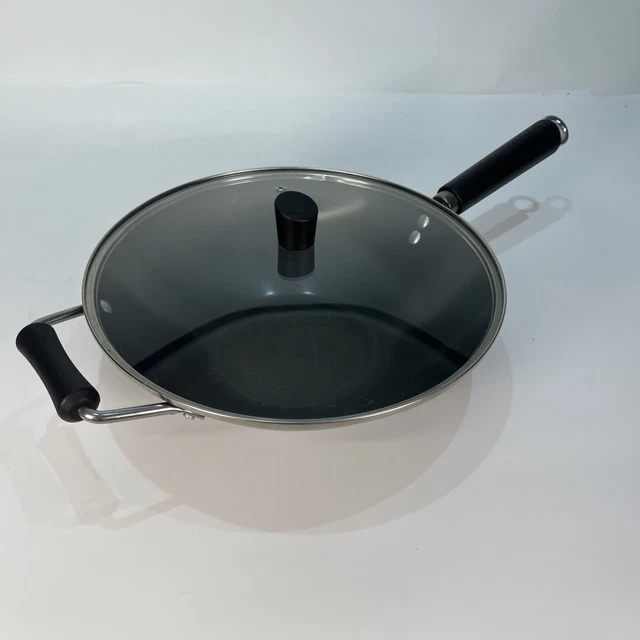 KEN HOM WOK Carbon Steel Non-Stick 30cm With Lid Good Used Conditions ...