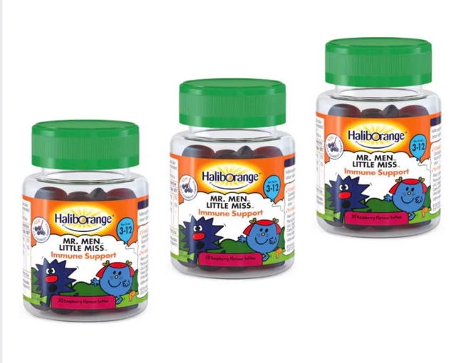 3 X HALIBORANGE Mr Men Little Miss Multivitamins 3-12 Years 30 ...